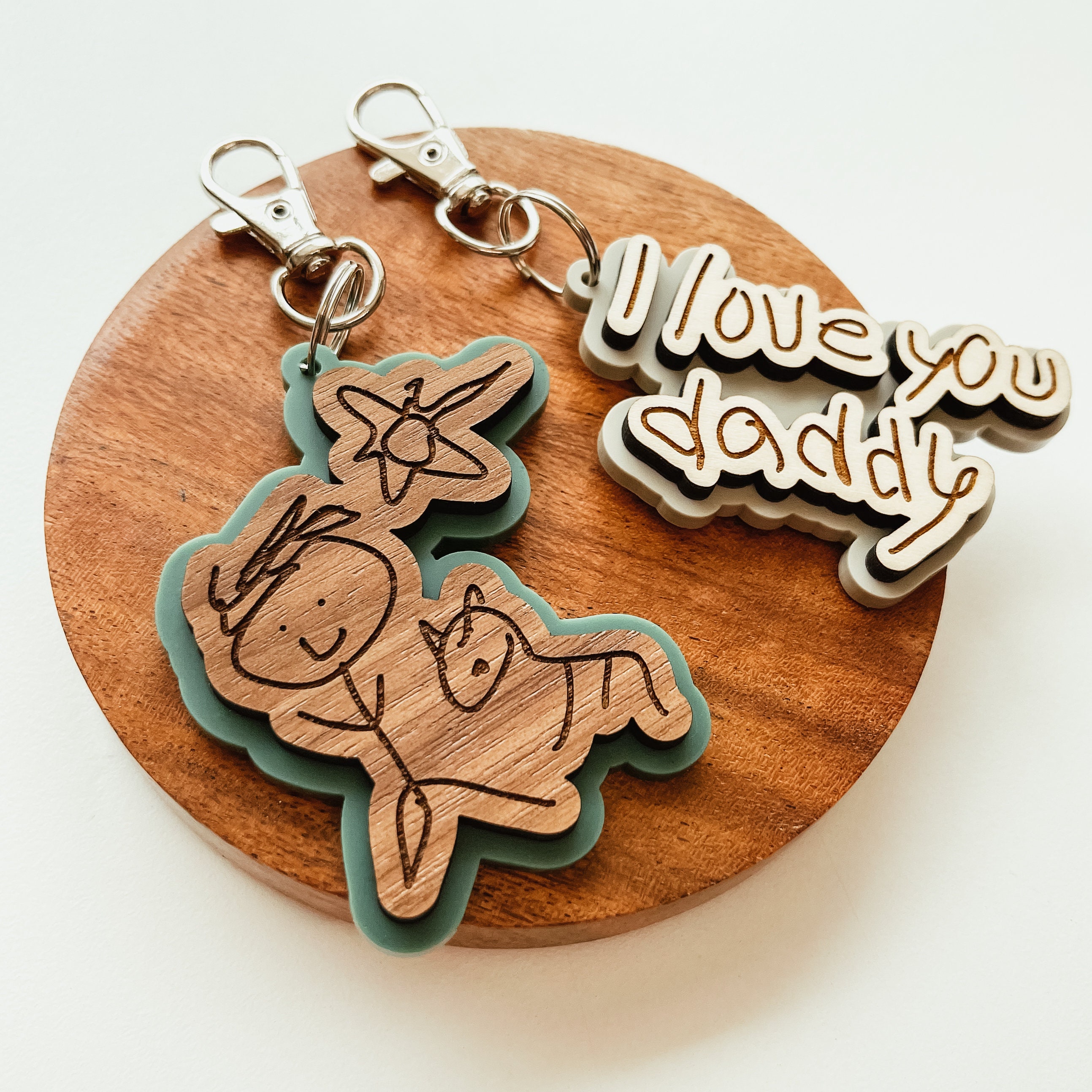 Kid's Handwriting Keychain, Kid's Drawing Keychain, Real Handwriting ...