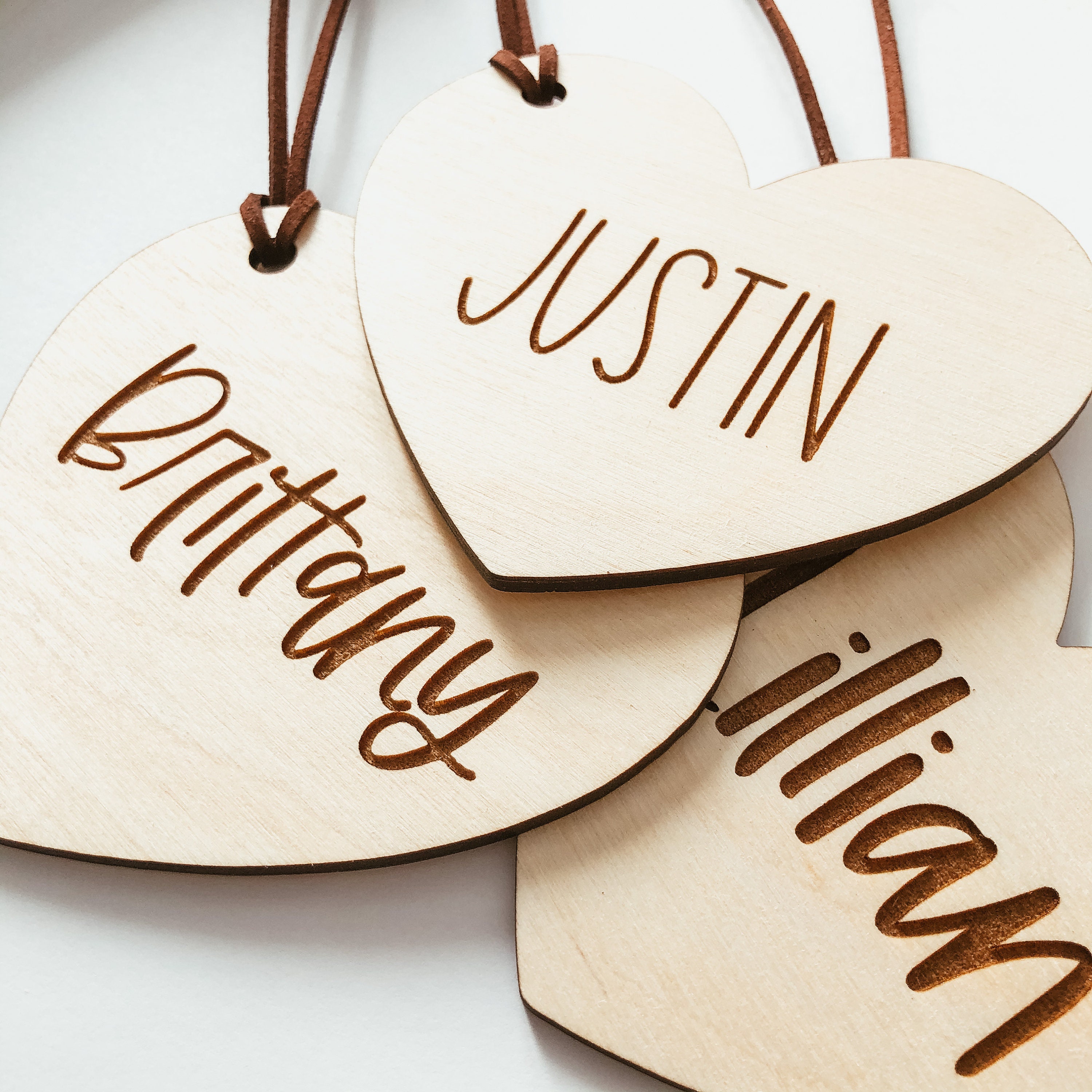 Wooden Heart Tag Personalized Heart Name Tag Valentine's | Etsy