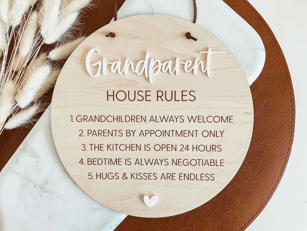 Grandparent House Rules Sign, Grandparent Sign, Grandparent Wood Sign ...