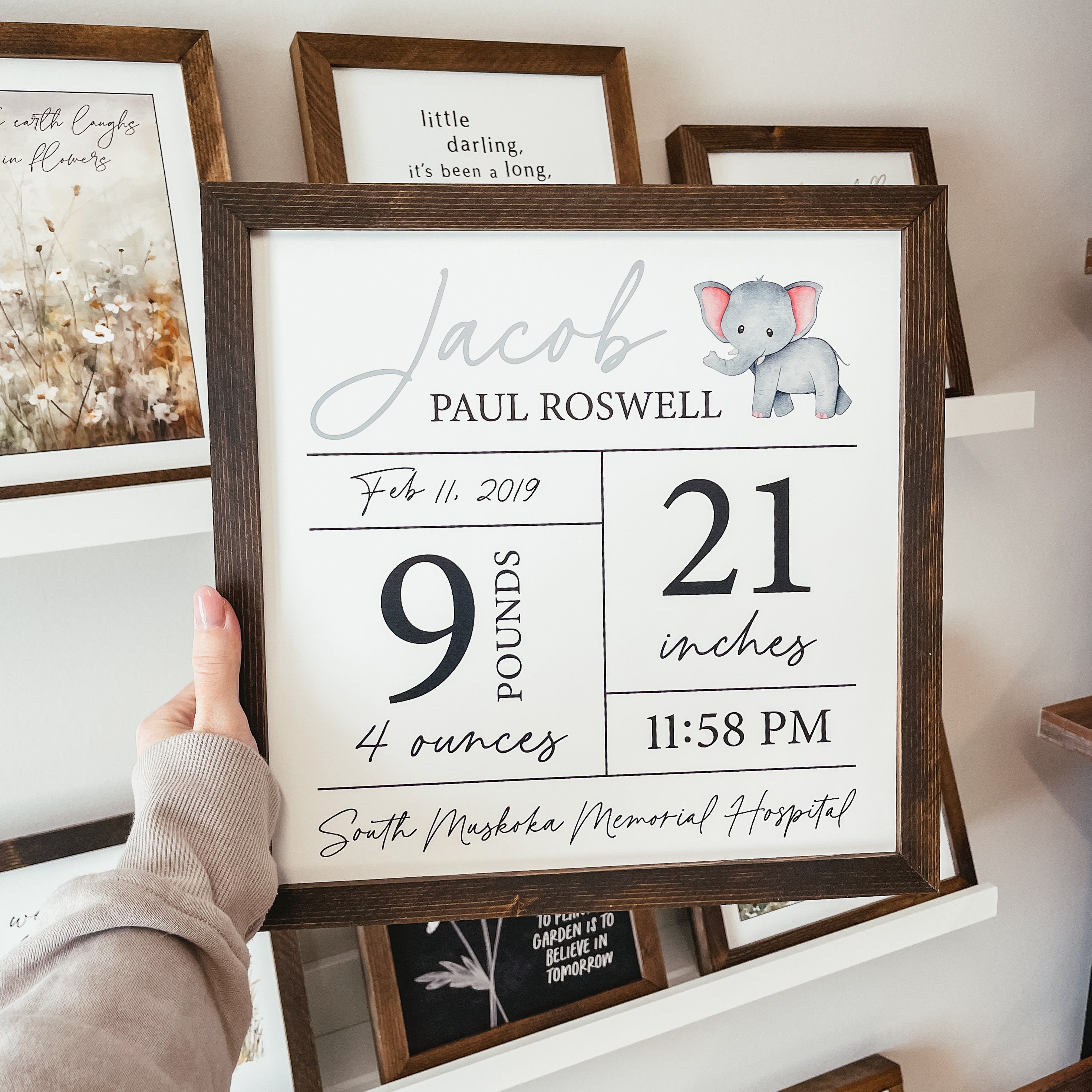 Custom Birth Statistics Wood Sign, Custom Nursery Sign, Baby Name Sign ...