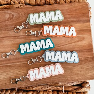 Mama Keychain, 3D Acrylic Mama Keychain, Keychain for Mom, Mother's Day ...