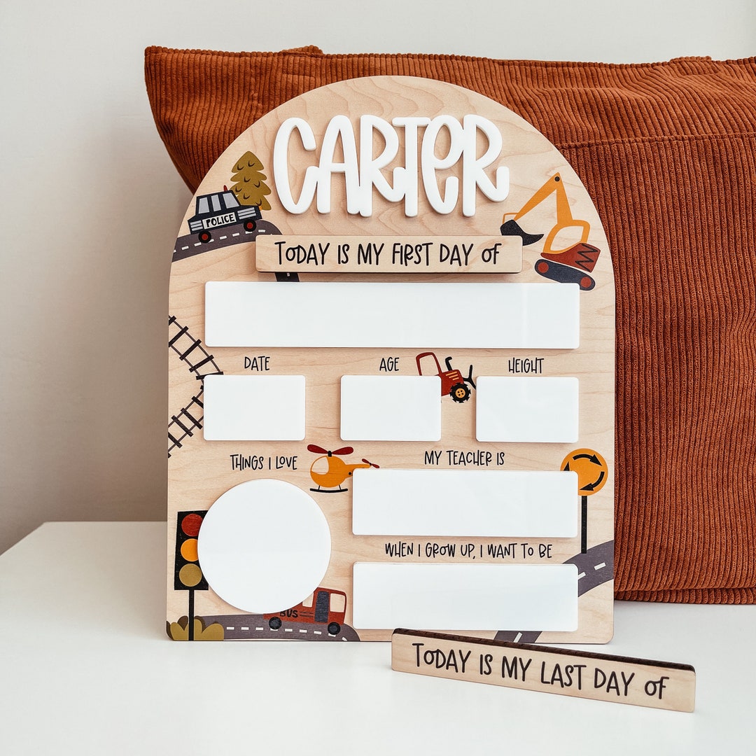 First and Last Day of School Sign, Custom First Day of School Board ...