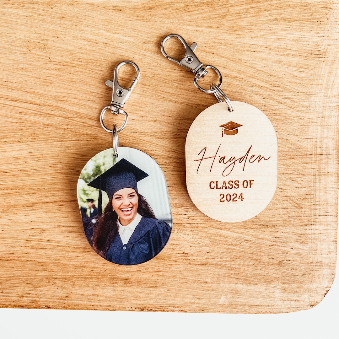 Personalized Grad Photo Keychain, Class of 2025 Keychain, Custom ...