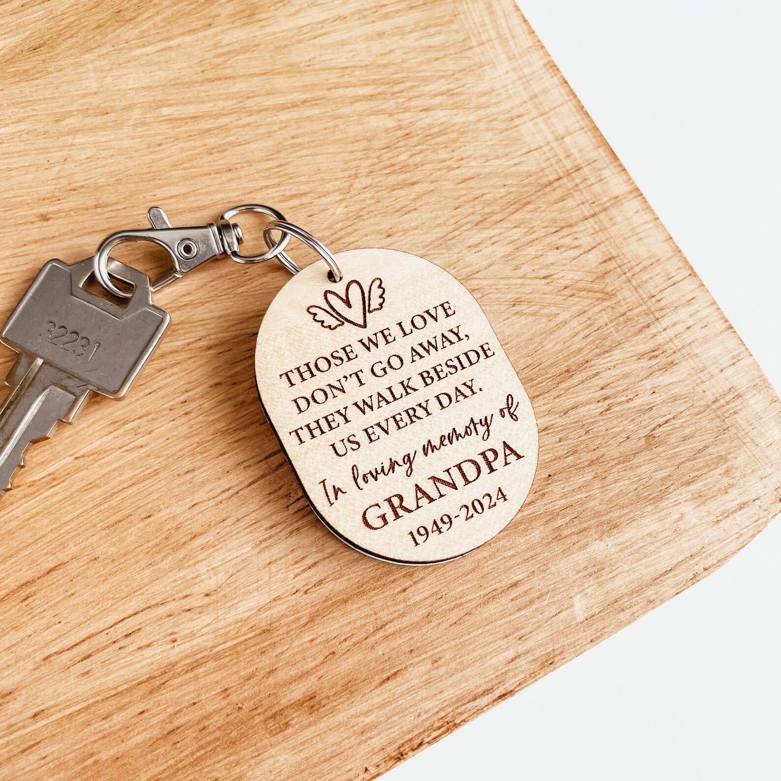 Personalized Memorial Photo Keychain, Custom Memorial Keyring, in ...