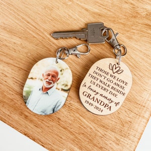 Personalized Memorial Photo Keychain, Custom Memorial Keyring, in ...