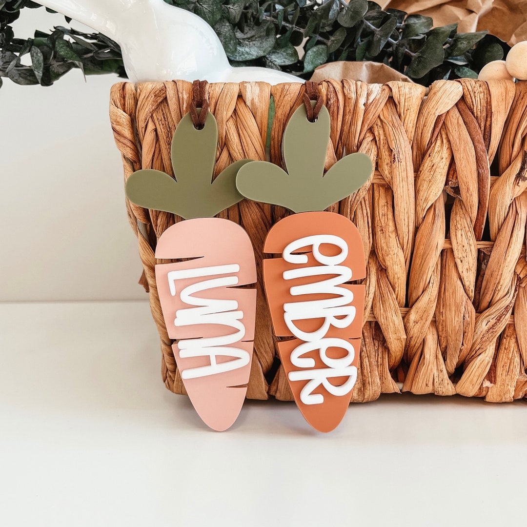 Carrot Easter Basket Tag, Personalized Easter Basket Tag, Custom Easter ...