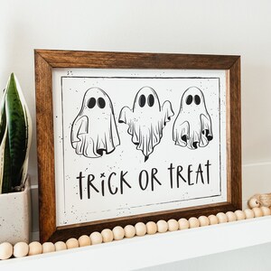 Trick or Treat Wood Sign, Cute Halloween Sign, Spooky Season Decor ...