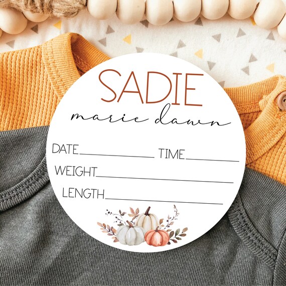 Fall Birth Announcement Sign Birth Announcement Sign Birth - Etsy Canada