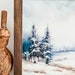 Watercolour Winter Scene Wood Sign, Winter Scene Wall Art, Winter Wood ...