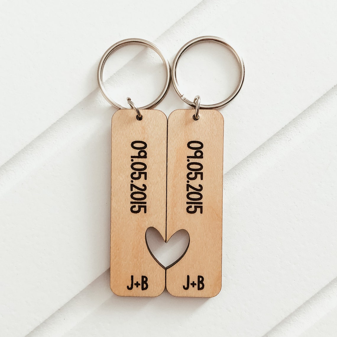 Personalized Couple Keychains Set of Two Keychains for | Etsy