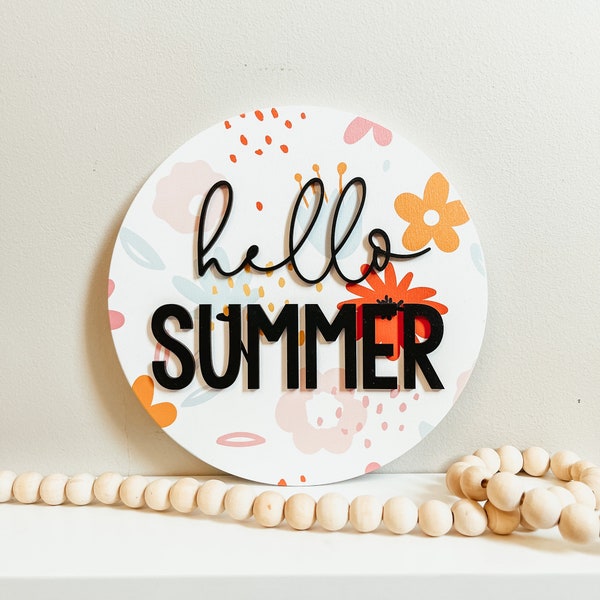 Round Wood Summer Sign - Etsy