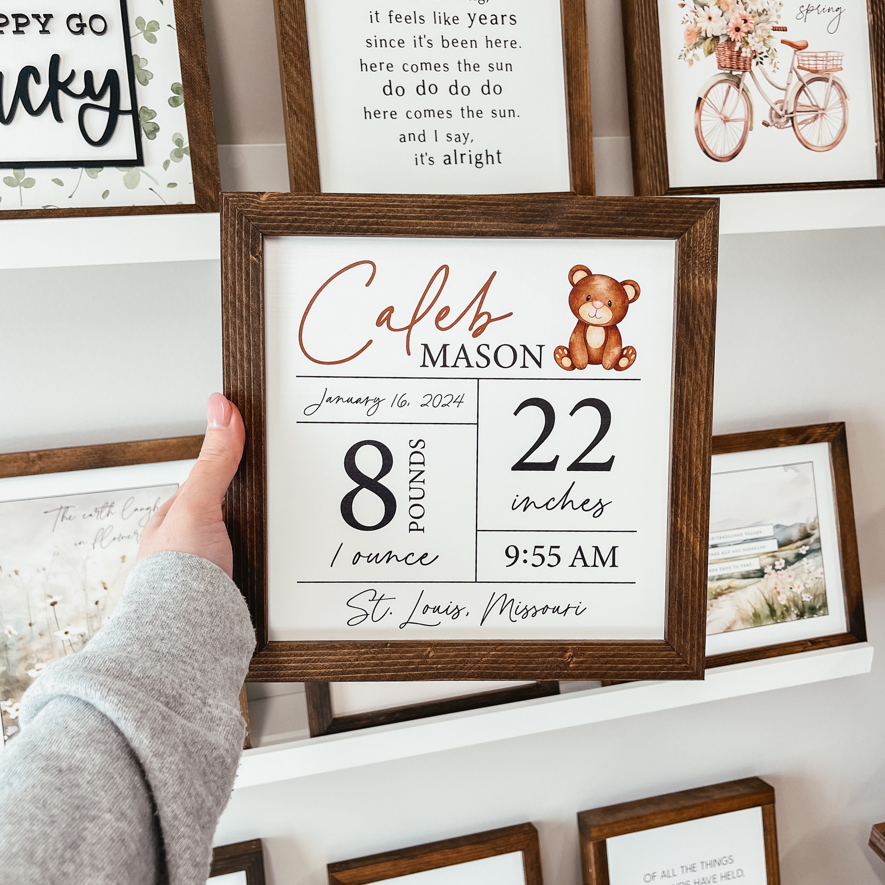 Custom Birth Statistics Wood Sign, Custom Nursery Sign, Baby Name Sign ...