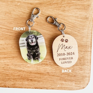 Pet Memorial Photo Keychain, Pet Memorial Keychain, Personalized Photo ...