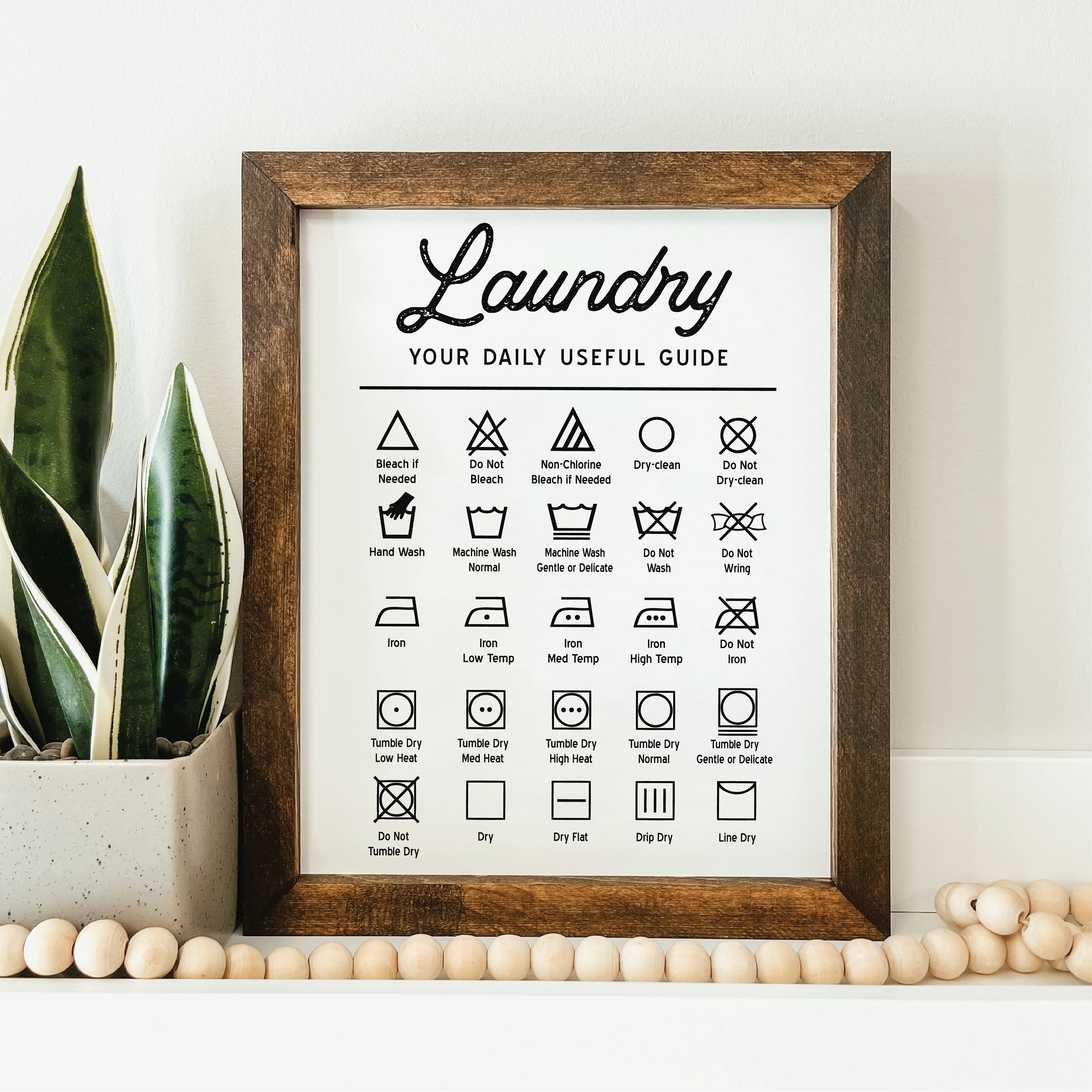 Laundry Symbols Sign, Laundry Room Sign, Laundry Room Decor, Wooden ...
