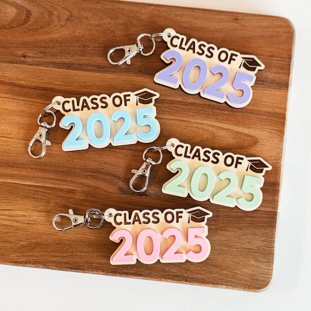 Class of 2025 Keychain, Graduation Keychain, 3D Grad Keychain ...