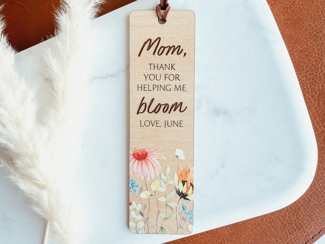 Custom Mom Bookmark, Personalized Wooden Bookmark, Laser Engraved ...