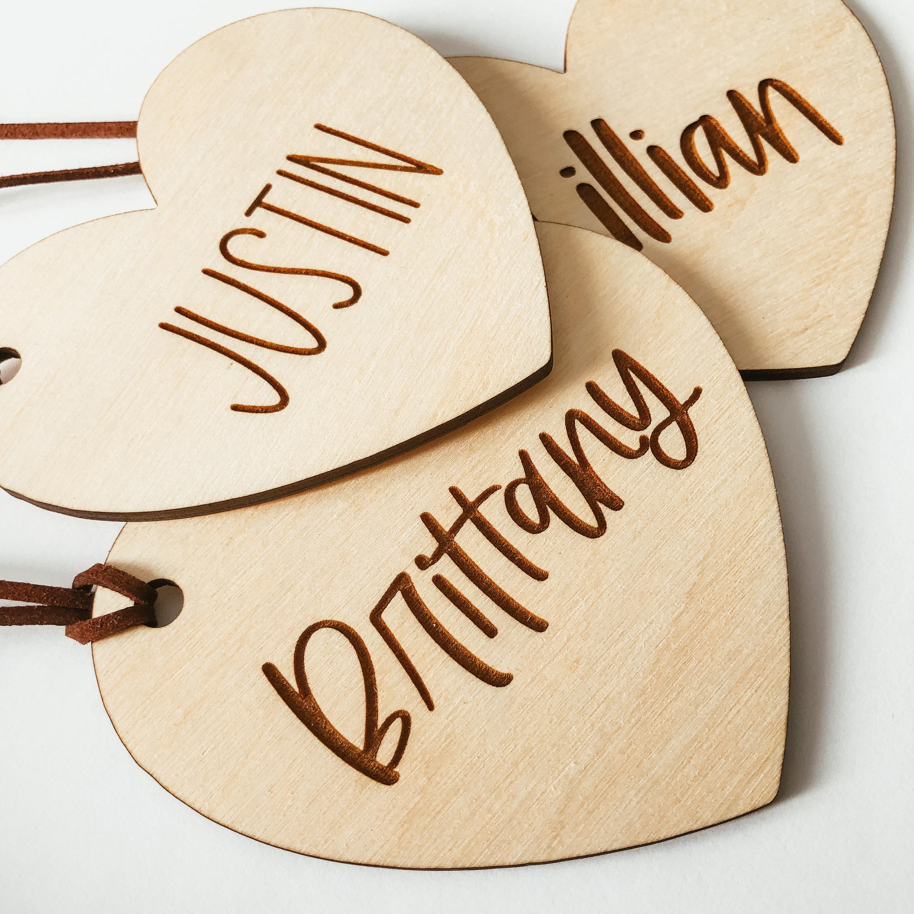 Wooden Heart Tag Personalized Heart Name Tag Valentine's - Etsy