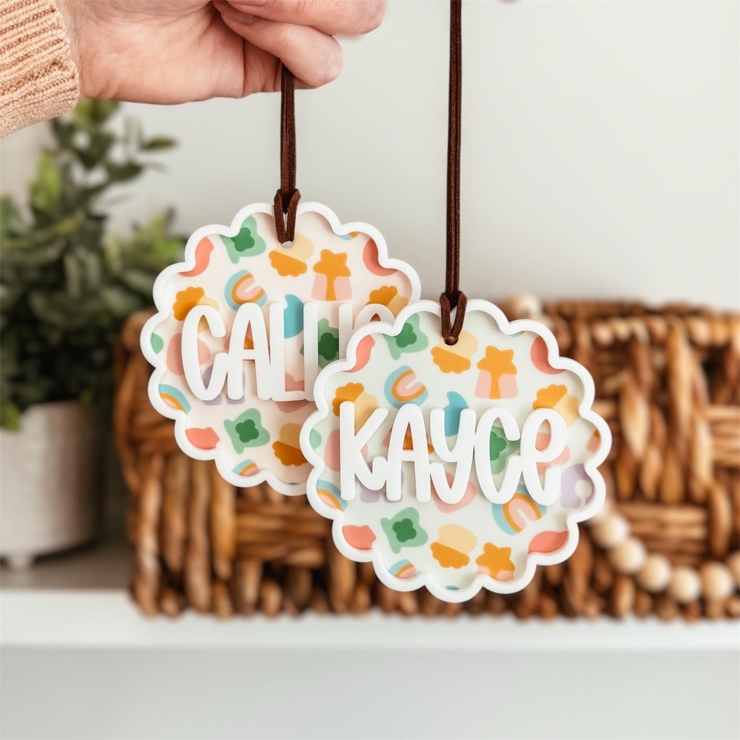 St. Patrick's Day Basket Tag, Personalized Shamrock Name Tag, Custom St ...