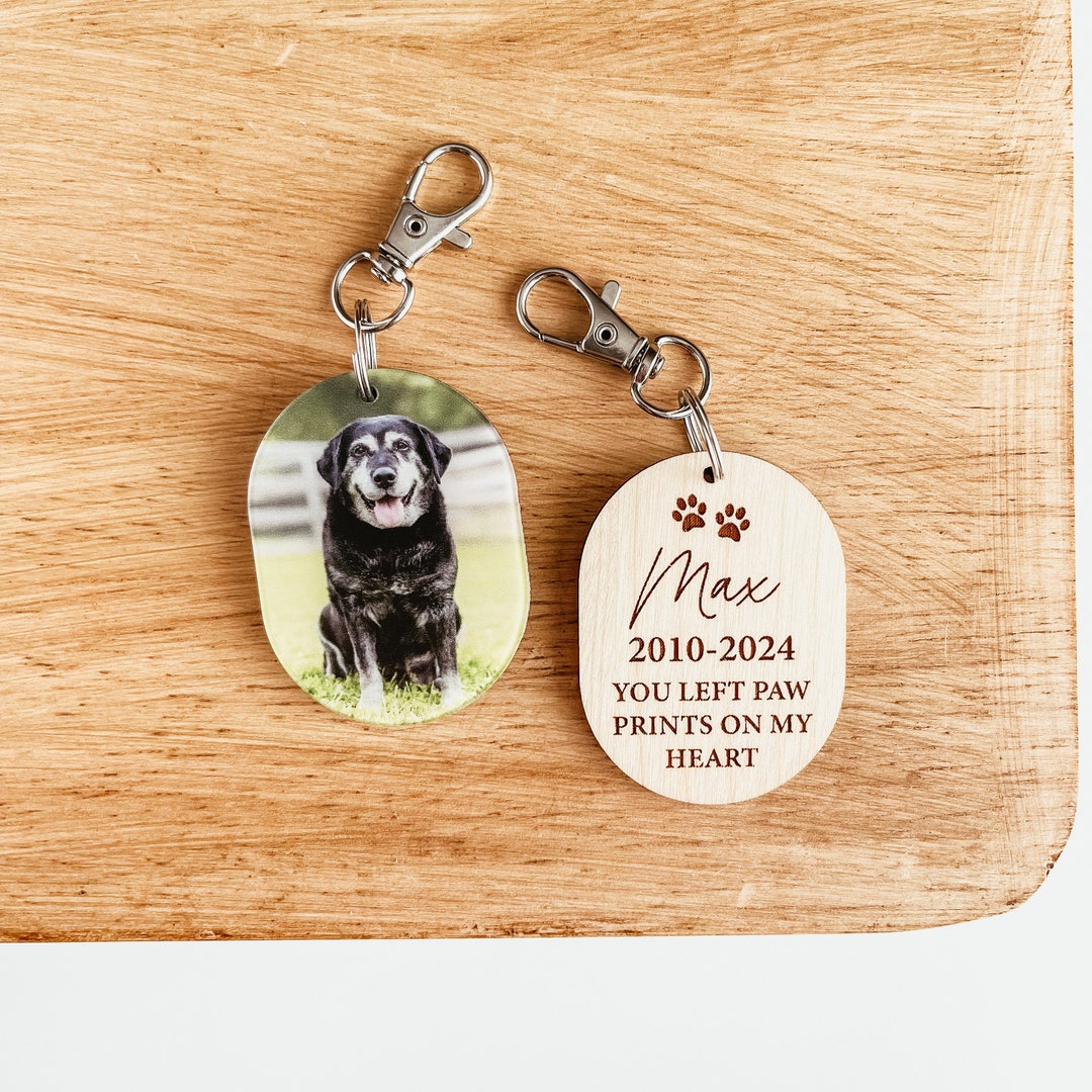 Pet Memorial Photo Keychain, Pet Memorial Keychain, Personalized Photo ...