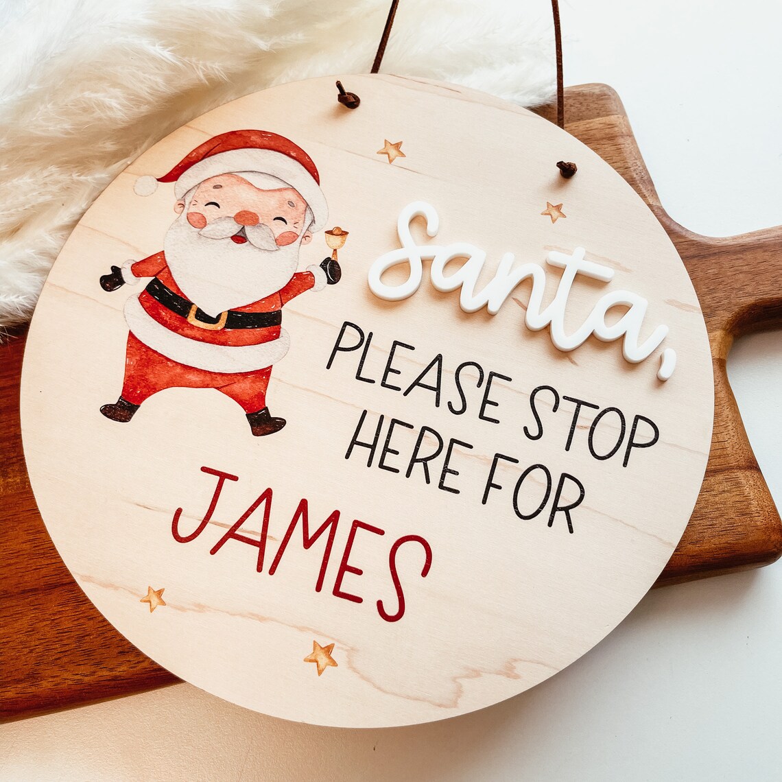 Personalized Santa Please Stop Here Sign, Santa Stop Here Door Sign ...
