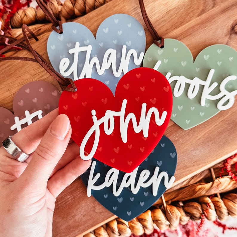 Valentine's Day Basket Tag, Personalized Valentine's Day Name Tag ...
