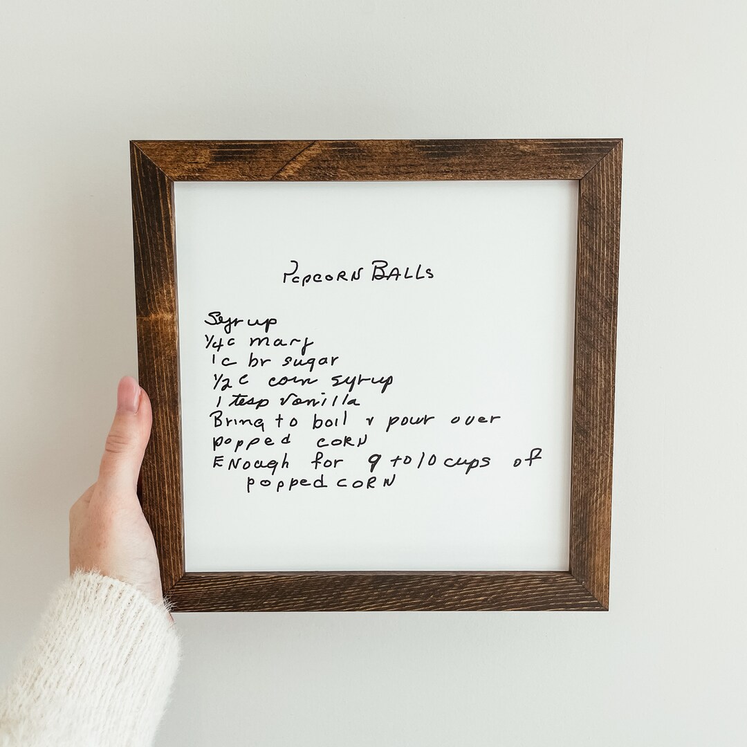 Custom Handwritten Recipe Sign, Handwriting Sign, Memorial Handwriting ...