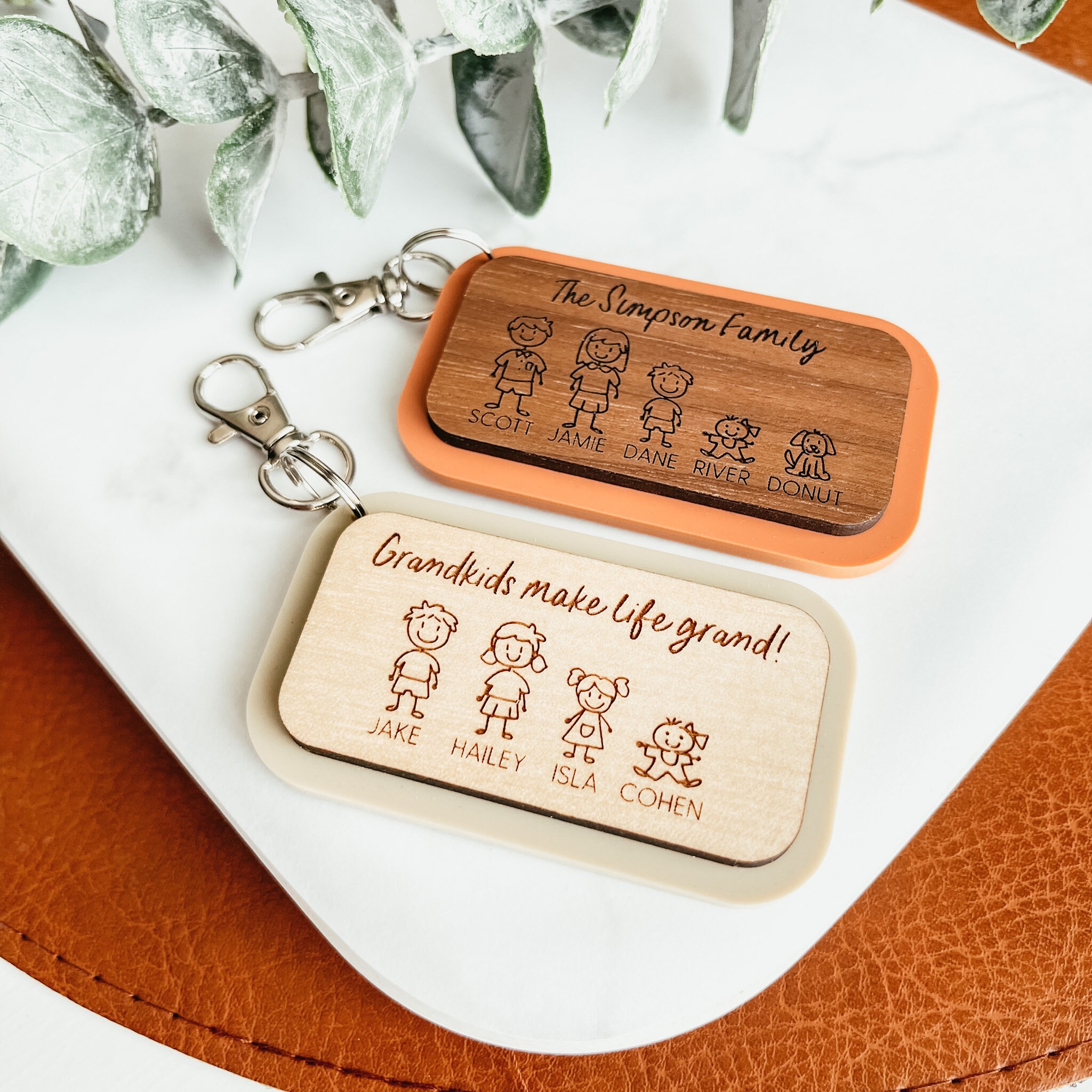 Custom Grandparent Keychain, Personalized Family Keychain ...