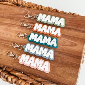 Mama Keychain, 3D Acrylic Mama Keychain, Keychain for Mom, Mother's Day ...