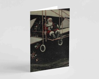 Airplane Christmas Card - Etsy
