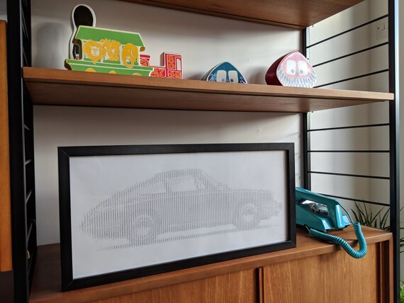 1964 Porsche 911 Hand Typed Picture Created on My Olivetti | Etsy