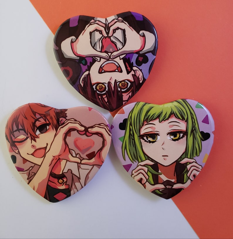 Hanako-kun 2 Heart Buttons - Etsy