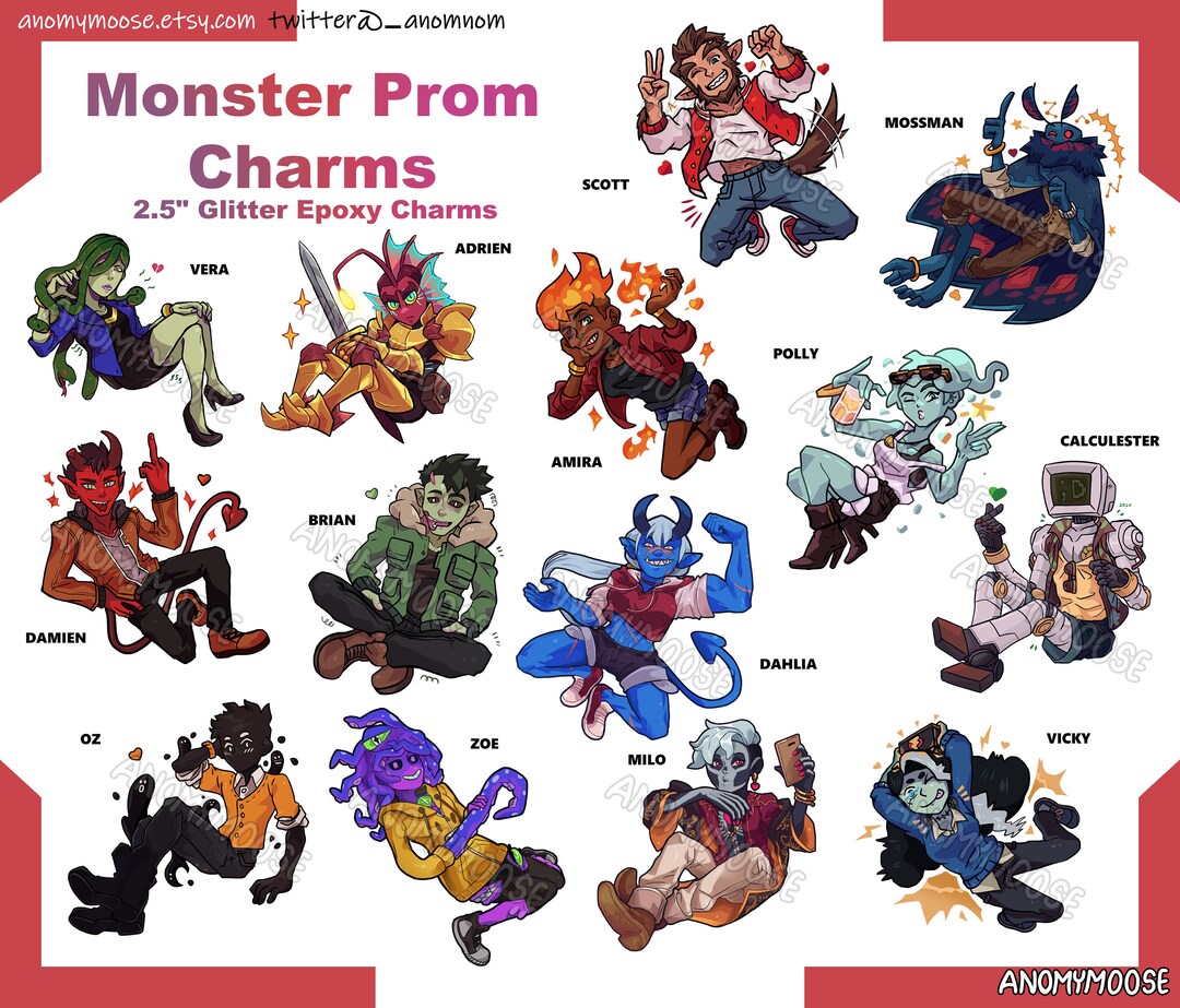 Monster Prom 2.5" Glitter Charms - Etsy