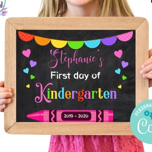 Kindergarten Back to School Sign Back to School Photo Prop Editable ...