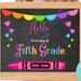 Hello Fifth Grade Sign, First Day of Fifth Grade, Printable First Day ...