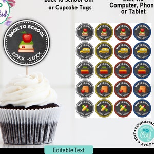 First Day of School Cupcake Toppers, Back to School Toppers, Teacher ...