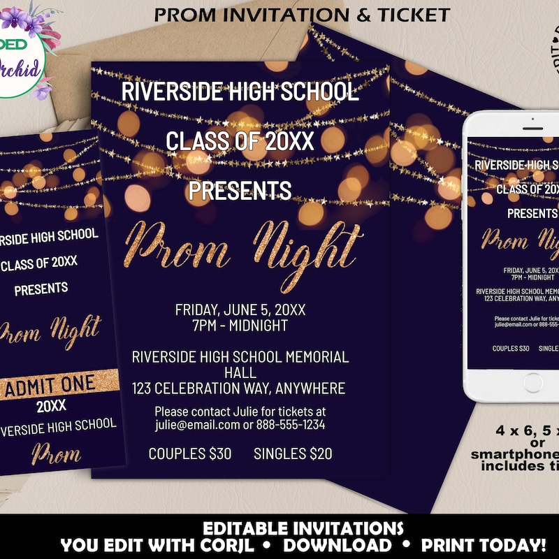 Prom Ticket - Etsy