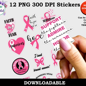 Breast Cancer Awareness Stickers, Breast Cancer Survivor Digital PNG ...