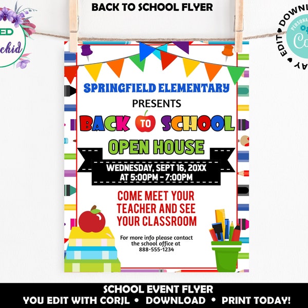 Back to School Night Flyer - Etsy