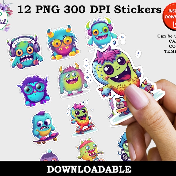 Cute Monsters Sticker - Etsy