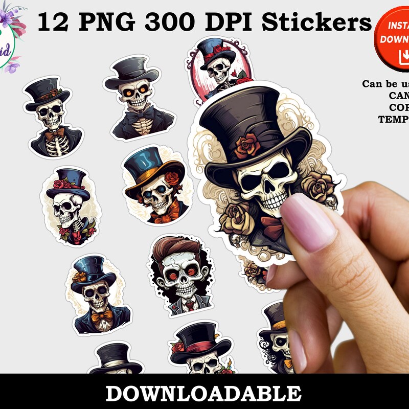 Skeleton Sticker - Etsy