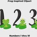 Printable Frogs SVG & PNG Clipart, Frog Numbers Clipart, Frog Clipart ...