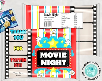 Movie Night Thank You Template - Etsy