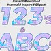 Purple Mermaid Alphabet Clipart, Mermaid Inspired Letters and Numbers ...