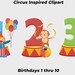 Circus Numbers Clipart, Circus Clipart, Carnival Clipart, Carnival ...