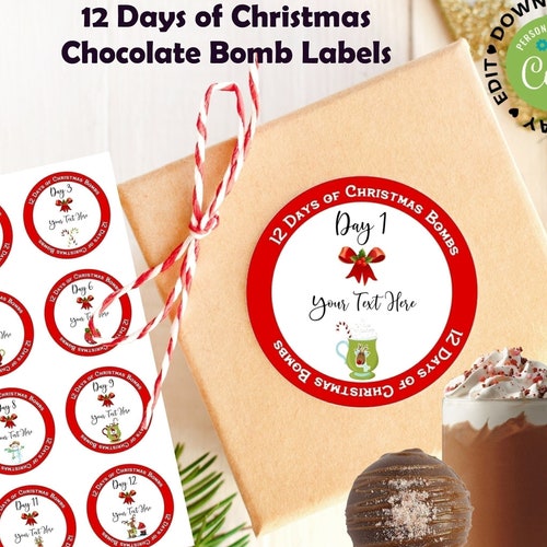 Editable Hot Chocolate Bomb Tags Bomb Instructions Cookies and - Etsy