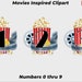 Movie Night Clipart Numbers, Movie Night Birthday Party, the Movie ...