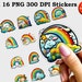Rainbow Print and Cut Digital PNG Sticker Sheets 16 Different - Etsy