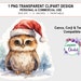 Watercolor Christmas Owl Clipart, Woodland Creature Clipart, Cute Owl ...