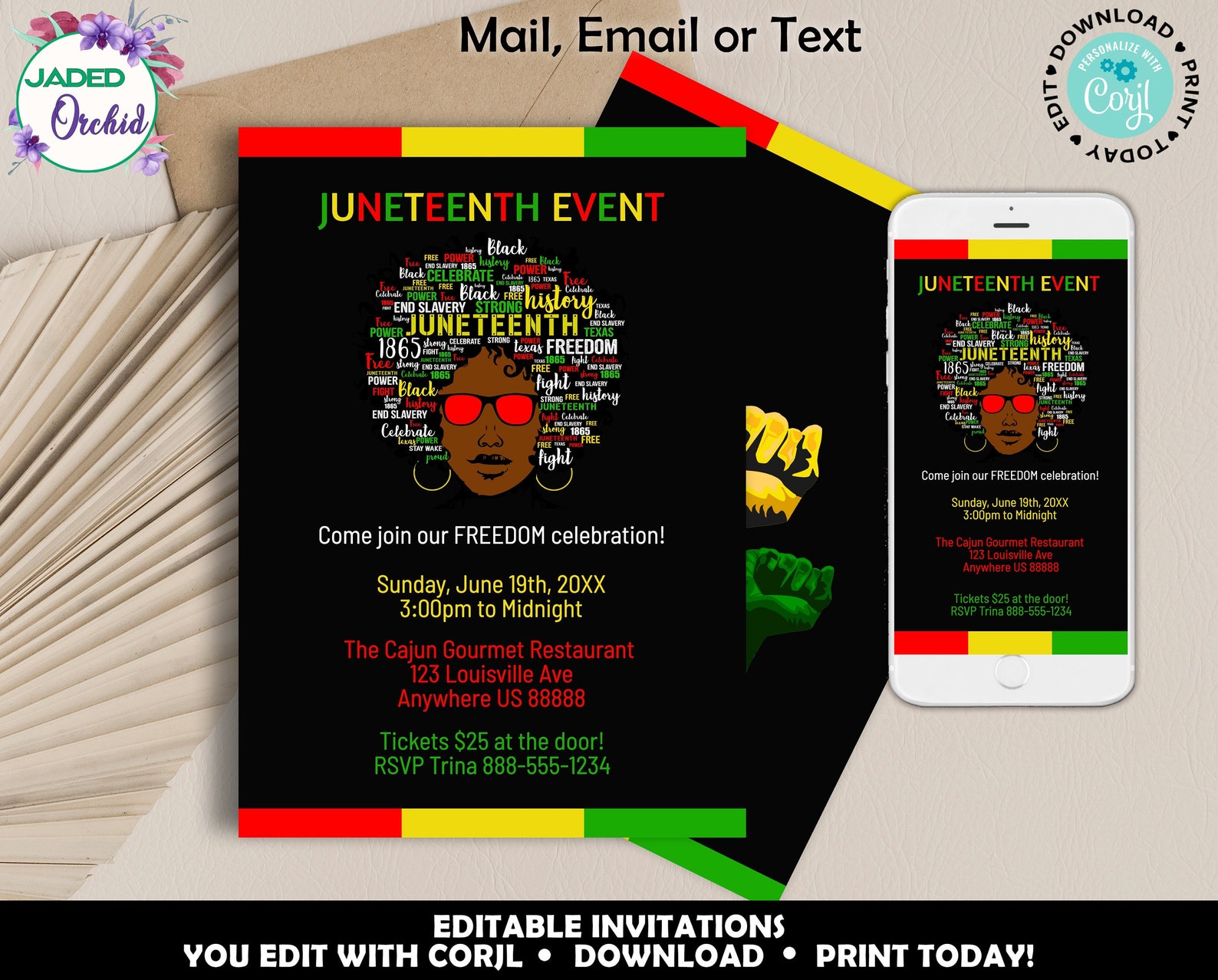 Printable Juneteenth Celebration Invitation Editable - Etsy