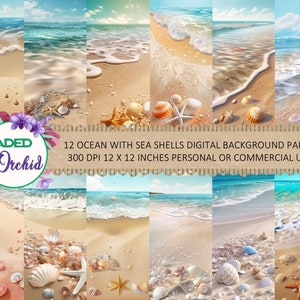 Ocean Horizons Backgrounds, 12 Digital Download Pages of Hi Res Images ...